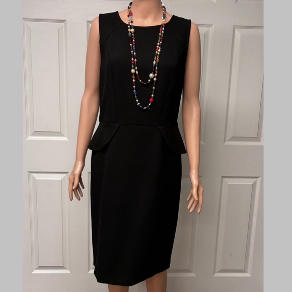 LOFT | Dresses | Nwot Loft Little Black Dress Sheath With Peplum ...